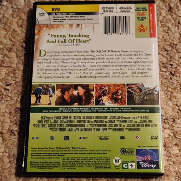 Disney | Media | The Odd Life Of Timothy Green Dvd | Poshmark